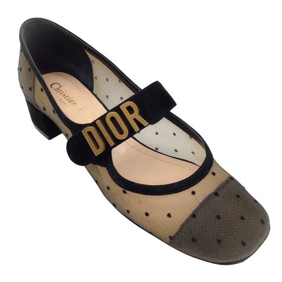 Dior | Shoes | Christian Dior Babyd Ballet Pump In Black Dotted Swiss ...